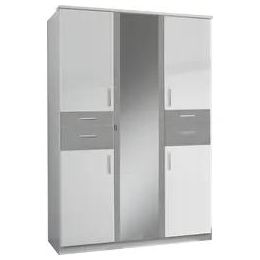 Kleiderschrank wimex "Koblenz" Schränke Gr. B: 135cm, 3 St., grau (weiß/betonfarben lichtgrau) mit Accessoire-Schubkästen