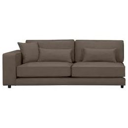 Ecksofa OTTO products "Grenette" Sofas Gr. B/H/T: 204cm x 77cm x 100cm, Samtoptik recycelt, Armlehne links, Armlehne links, braun frei oder als Teil des Modulsofas, Baumwollmix recycelte Stoffe