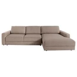 Ecksofa Places of Style "Bloomfield, L-Form" Sofas Gr. B/H/T: 303cm x 84cm x 176cm, Struktur grob, mega-Recamiere rechts, XL mit Bettfunktion und Bettkasten, beige (portabella) wahlweise mit Bettfunktion und Bettkasten