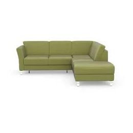 Sit & More Ecksofa SIT & MORE "Visby L-Form" Sofas Gr. B/H/T: 248cm x 87cm x 213cm, Luxus-Microfaser Paris, Ottomane rechts, mit Bettfunktion-mit Bettkasten, grün Wahlweise mit Bettfunktion und Stauraum, frei im Raum stellbar