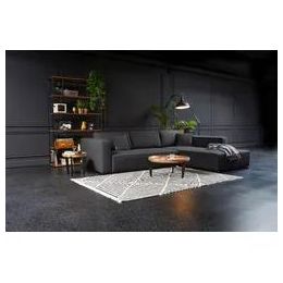 Ecksofa Tom Tailor HOME "HEAVEN STYLE XL" Sofas Gr. B/H/T: 302cm x 85cm x 221cm, Struktur fein TBO, Recamiere rechts, ohne Bettfunktion-ohne Bettkasten-Kunststofffuß, grau (anthrazit tbo 9) aus der COLORS COLLECTION, wahlweise mit Bettfunktion & Bettkasten