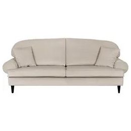 3-Sitzer Home Affaire "Vitreux" Sofas Gr. B/H/T: 226 cm x 95 cm x 100 cm, Samtoptik, beige (creme) auch im Bouclébezug, incl. Zierkissen