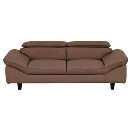 2-Sitzer Home Affaire "Pilot" Sofas Gr. B/T: 202 cm x 108 cm, Material, braun (brown) Zweisitzer mit Kopfteilverstellung