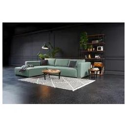 Ecksofa Tom Tailor HOME "HEAVEN STYLE XL" Sofas Gr. B/H/T: 302cm x 85cm x 221cm, Struktur fein TBO, Recamiere links, ohne Bettfunktion-ohne Bettkasten-Metallfuß, grün (mint tbo 53) aus der COLORS COLLECTION, wahlweise mit Bettfunktion & Bettkasten