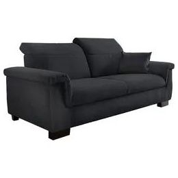 2,5-Sitzer DOMO collection "Sully" Sofas Gr. B/H/T: 210cm x 84cm x 102cm, Kunstleder SOFTLUX, mit Rückenverstellung, schwarz wahlweise mit Rückenverstellung