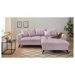 Ecksofa Inosign "Lörby L-Form" Sofas Gr. B/H/T: 246 cm x 90 cm x 170 cm, Luxus-Microfaser weich, Recamiere rechts, Luxus Microfaser weich, rosa (flamingo) Belastbarkeit bis 140kg pro Sitzplatz, auch mit Aqua clean-Bezug