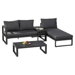 Best Freizeitmöbel Gartenlounge-Set BEST "Navarino" Sitzmöbel-Sets Gr. B/H/T: 250cm x 66cm x 176cm, grau (anthrazit) 4-tlg. Lounge-Gruppe Navarino anthr