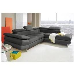 Ecksofa Inosign "Solution L-Form" Sofas Gr. B/H/T: 262cm x 73cm x 228cm, Kunstleder SOFTLUX, Ottomane rechts, mit Bettfunktion, grau wahlweise mit Bettfunktion