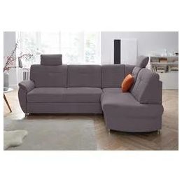 Sit & More Ecksofa SIT & MORE "Sonoma L-Form" Sofas Gr. B/H/T: 246 cm x 91 cm x 176 cm, Struktur, Ottomane rechts, ohne Bettfunktion, grau (dunkelgrau) wahlweise mit Bettfunktion und Bettkasten