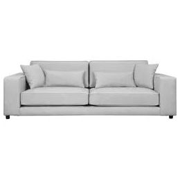 2-Sitzer OTTO products "Grenette" Sofas Gr. B/H/T: 224cm x 77cm x 100cm, Samtoptik recycelt, grau (hellgrau) Modulsofa, im Baumwoll-Leinenmix oder aus recycelten Stoffen