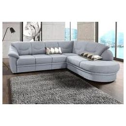 Sit & More Ecksofa SIT & MORE "Savoni L-Form" Sofas Gr. B/H/T: 267cm x 90cm x 206cm, Struktur, Ottomane rechts, mit Bettfunktion, grau (hellgrau) wahlweise mit Bettfunktion