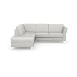 Sit & More Ecksofa SIT&MORE "Visby L-Form" Sofas Gr. B/H/T: 248 cm x 87 cm x 213 cm, Soft clean, Ottomane links, mit Bettfunktion-mit Bettkasten, grau (hellgrau) Wahlweise mit Bettfunktion und Stauraum, frei im Raum stellbar