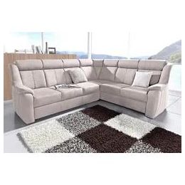 Sit & More Ecksofa SIT & MORE "Basel L-Form" Sofas Gr. B/H/T: 261cm x 98cm x 211cm, Luxus-Microfaser ALTARA NUBUCK, langer Schenkel links, mit Relaxfunktion, beige (natur) wahlweise mit Relaxfunktion