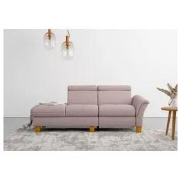 Recamiere Home Affaire "Lindgren" Sofas Gr. B/H/T: 206 cm x 84 cm x 93 cm, Chenille, Armlehne rechts, mit TV-Funktion motorisch und Bettkasten-mit Kopfteilverstellung-mit Federkern, rosa (rose) wahlweise motorische TV-Funktion, Bettkasten und Kopfteilverstellung