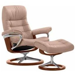 Relaxsessel stressless "Opal", beige (sand), B:81cm H:100cm T:73cm, Leder PALOMA: durchgefärbtes Semianilin-Möbelleder, Leder BATICK: durchgefärbtes und genarbtes Möbelleder, Sessel, mit Signature Base, Größe L, mit Schlaffunktion