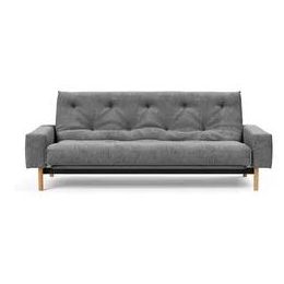 Schlafsofa INNOVATION LIVING TM "MIMER hochwertige Schlaffunktion, aktuelles Design und extra Komfort" Sofas Gr. T: 100 cm, Webstoff grob TWIST, grau (holzkohle 563 twist) Taschenfederkernmatratze, Breite Liegefläche 140 cm