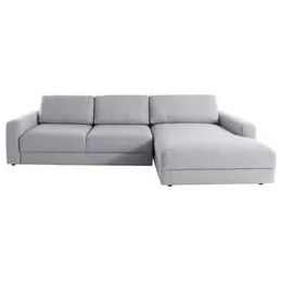 Ecksofa Places of Style "Bloomfield, L-Form" Sofas Gr. B/H/T: 303cm x 84cm x 176cm, Struktur grob, mega-Recamiere rechts, XL ohne Bettfunktion und Bettkasten, grau (antarctica) wahlweise mit Bettfunktion und Bettkasten