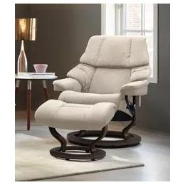 Relaxsessel stressless "Reno" Sessel Gr. ROHLEDER Stoff Q2 FARON, Classic Base Wenge, Relaxfunktion-Drehfunktion-PlusTMSystem-Gleitsystem, B/H/T: 75 cm x 96 cm x 75 cm, beige (light q2 faron) mit Classic Base, Größe S, M & L, Gestell Wenge