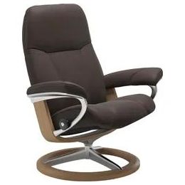 Relaxsessel stressless "Consul", braun (braun batick), B:91cm H:102cm T:79cm, Leder BATICK: BATICK ist ein leicht korrigiertes, durchgefärbtes und genarbtes Möbelleder, bei dem die meisten Unebenheiten und Spuren in der Regel entfernt wurden., Leder PALOMA: PALOMA ist ein durchgefärbtes Semianilin-Möbelleder mit natürlicher Narbung., ROHLEDER Stoff Q2 FARON: Ein fester zuverlässiger Bouclu00e9 mit