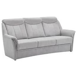 3-Sitzer VILLA BECK "Lugano" Sofas Gr. B/H/T: 207cm x 101cm x 96cm, Microfaser, ohne Sitzvorzug und ohne Bettkasten, silberfarben (32 silber) inklusive Kopfteilverstellung, in Sitzhöhe 46 cm