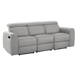 3-Sitzer Home Affaire "Sentrano" Sofas Gr. B/H/T: 209cm x 82cm x 98cm, Webstoff, manuelle Relaxfunktion-ohne USB-Anschluss, grau (hellgrau) auch mit elektrischer Funktion USB-Anschluß, in 4 Bezugsvarianten