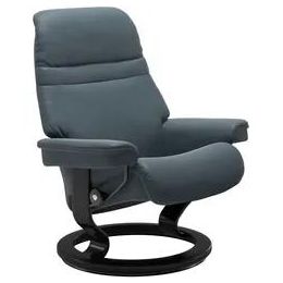 Relaxsessel stressless "Sunrise", blau (atlantic blau batick), B:79cm H:103cm T:73cm, Leder BATICK: BATICK ist ein leicht korrigiertes, durchgefärbtes und genarbtes Möbelleder, bei dem die meisten Unebenheiten und Spuren in der Regel entfernt wurden., Leder PALOMA: PALOMA ist ein durchgefärbtes Semianilin-Möbelleder mit natürlicher Narbung., ROHLEDER Stoff Q2 FARON: Ein fester zuverlässiger Bouclu