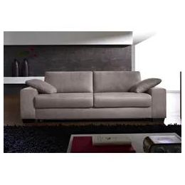 Schlafsofa Bali "Norwalk" Sofas Gr. 140cm x 200cm, Struktur fein, Premium: Ergoflex Lattenrost mit Gelformmatratze, grau (hellgrau) Dauerschlaffunktion, mit Unterfederung Lattenrost und Matratze