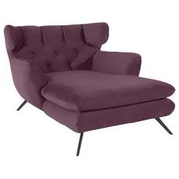 Loveseat 3C Candy "Beatrice Loungesessel" Sessel Gr. Samtoptik, B/H/T: 126cm x 95cm x 160cm, rot (bordeaux) mit Knopfheftung im Rücken, Fernsehsessel, Relaxsessel