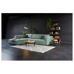 Ecksofa Tom Tailor HOME "HEAVEN STYLE XL" Sofas Gr. B/H/T: 302cm x 85cm x 221cm, Struktur fein TBO, Recamiere links, ohne Bettfunktion-ohne Bettkasten-Kunststofffuß, grün (mint tbo 53) aus der COLORS COLLECTION, wahlweise mit Bettfunktion & Bettkasten