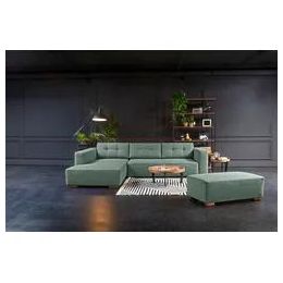 Ecksofa Tom Tailor HOME "HEAVEN CHIC XL" Sofas Gr. B/H/T: 302cm x 85cm x 221cm, Struktur fein TBO, Recamiere links, ohne Bettfunktion-ohne Bettkasten, grün (mint tbo 53) aus der COLORS COLLECTION, wahlweise mit Bettfunktion & Bettkasten