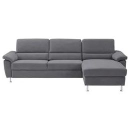 Ecksofa CALIZZA INTERIORS "Onyx L-Form" Sofas Gr. B/H/T: 270cm x 90cm x 158cm, Microfaser, Recamiere rechts, ohne Bettfunktion ohne Bettkasten, grau (09 anthrazit) Recamiere links oder rechts, wahlweise mit Bettfunktion, Breite 270 cm