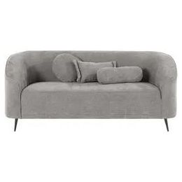 3-Sitzer LEONIQUE "Ashly" Sofas Gr. B/H/T: 184cm x 81cm x 80cm, Struktur weich, grau (hellgrau) in 3 Bezugsvarianten, Bouclé, Samtoptik und Struktur weich.