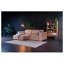 Ecksofa Tom Tailor HOME "HEAVEN CHIC S" Sofas Gr. B/H/T: 242cm x 85cm x 162cm, Struktur grob TCU, Recamiere links, mit Bettfunktion-mit Bettkasten, rosa (light rose tcu 27) aus der COLORS COLLECTION, wahlweise mit Bettfunktion & Bettkasten