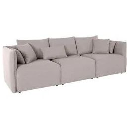 3-Sitzer Andas "Nöre" Sofas Gr. B/H/T: 262cm x 74cm x 90cm, Struktur fein, grau (hellgrau) 3 Teile, in vielen Bezugsqualitäten und Farben s. auch "Nöre"