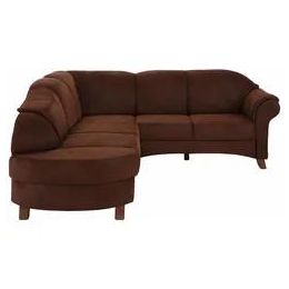 Ecksofa Home Affaire "Mayfair L-Form", braun (schoko), B:245cm H:90cm T:90cm, MELROSE (100% Polyester), Struktur fein (95% Polyester, 5% Polyamid), Sofas, mit Federkern