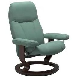 Relaxsessel stressless "Consul", grün (aqua grün paloma), B:76cm H:100cm T:71cm, Leder BATICK: BATICK ist ein leicht korrigiertes, durchgefärbtes und genarbtes Möbelleder, bei dem die meisten Unebenheiten und Spuren in der Regel entfernt wurden., Leder PALOMA: PALOMA ist ein durchgefärbtes Semianilin-Möbelleder mit natürlicher Narbung., ROHLEDER Stoff Q2 FARON: Ein fester zuverlässiger Bouclu00e9 