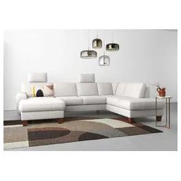 Wohnlandschaft Home Affaire "Vision U-Form" Sofas Gr. B/H/T: 315cm x 90cm x 215cm, Easy care, Ottomane rechts, ohne Bettfunktion-ohne Stauraum, silberfarben (silber) wahlweise mit Bettfunktion und Stauraum, auch in Easy Care-Bezug