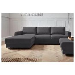 Ecksofa Andas "Hobro L-Form" Sofas Gr. B/H/T: 264cm x 80cm x 175cm, Struktur grob, Recamiere links, grau (anthrazit) in 3 Bezugsqualitäten vielen Farben, Design by Morten Georgsen