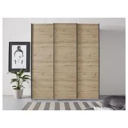 Schwebetürenschrank Rauch "Kleiderschrank Schrank Garderobe TOPSELLER OTELI inkl. Inneneinteilung" Schränke Gr. B/H/T: 203 cm x 229 cm x 62 cm, braun (eiche artisan) mit 3 Innenschubladen sowie zusätzlichen Einlegeböden MADE IN GERMANY