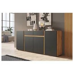 Sideboard Inosign "Morongo" Sideboards Gr. B/H/T: 200,7 cm x 86 cm x 39,6 cm, 2 St., braun (eiche kraft gold, anthrazit kosmos) Breite ca. 201 cm