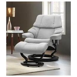 Relaxsessel stressless "Reno", grau (light grau q2 faron), B:79cm H:98cm T:75cm, Leder BATICK: BATICK ist ein leicht korrigiertes, durchgefärbtes und genarbtes Möbelleder, bei dem die meisten Unebenheiten und Spuren in der Regel entfernt wurden., Leder PALOMA: PALOMA ist ein durchgefärbtes Semianilin-Möbelleder mit natürlicher Narbung., ROHLEDER Stoff Q2 FARON: Ein fester zuverlässiger Bouclu00e9 