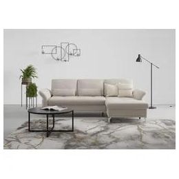 Ecksofa Inosign "Palm Beach L-Form" Sofas Gr. B/H/T: 275 cm x 89 cm x 175 cm, Luxus-Microfaser Euphoria, mega-Recamiere rechts, mit Sitztiefenverstellung-mit Bettfunktion-mit Bettkasten-mit Armteilverstellung, grau (elephant) Federkern, mit Sitztiefenverstellung, wahlweise Bettfunktion