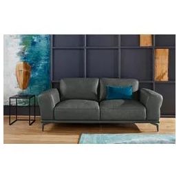 2-Sitzer W.Schillig "montanaa" Sofas Gr. B/H/T: 192cm x 78cm x 94cm, Longlife Xtra-Leder Z69, grau (anthrazit z69) mit Metallfüßen in Schwarz pulverbeschichtet, Breite 192 cm