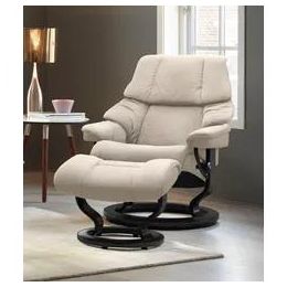 Relaxsessel stressless "Reno" Sessel Gr. ROHLEDER Stoff Q2 FARON, Classic Base Schwarz, Relaxfunktion-Drehfunktion-PlusTMSystem-Gleitsystem, B/H/T: 79cm x 98cm x 75cm, beige (light q2 faron) mit Classic Base, Größe S, M & L, Gestell Schwarz