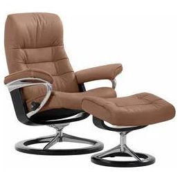 Relaxsessel stressless "Opal", braun (copper), B:81cm H:100cm T:73cm, Leder PALOMA: durchgefärbtes Semianilin-Möbelleder, Leder BATICK: durchgefärbtes und genarbtes Möbelleder, Sessel, mit Signature Base, Größe L, mit Schlaffunktion