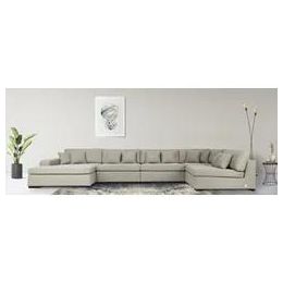 Guido Maria Kretschmer Home & Living Wohnlandschaft GUIDO MARIA KRETSCHMER HOME & LIVING "Skara U-Form" Sofas Gr. B/H/T: 390cm x 86cm x 190cm, Struktur (recyceltes Polyester), Ottomane links, beige (creme) Lounge-Sofa mit Federkernpolsterung, in vielen Bezugsvarianten