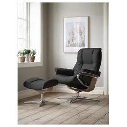 Relaxsessel stressless "Mayfair" Sessel Gr. Leder PALOMA, Cross Base Eiche, Relaxfunktion-Drehfunktion-PlusTMSystem-Gleitsystem-BalanceAdaptTM, B/H/T: 79cm x 102cm x 73cm, schwarz (black paloma) mit Cross Base, Größe S, M & L, Holzakzent Eiche