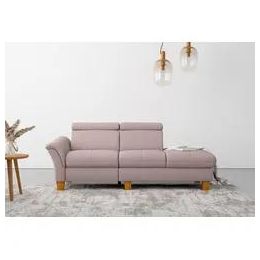 Recamiere Home Affaire "Lindgren" Sofas Gr. B/H/T: 206 cm x 84 cm x 93 cm, Chenille, Armlehne links, mit TV-Funktion motorisch und Bettkasten-mit Kopfteilverstellung-mit Federkern, rosa (rose) wahlweise motorische TV-Funktion, Bettkasten und Kopfteilverstellung