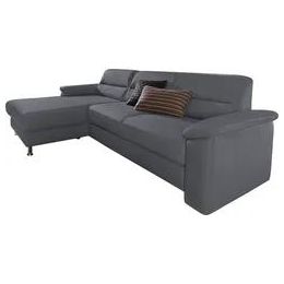 Sit & More Ecksofa SIT & MORE "Ascara L-Form" Sofas Gr. B/H/T: 251cm x 85cm x 165cm, Luxus-Microfaser ALTARA NUBUCK, Recamiere links, ohne Bettfunktion, grau (dunkelgrau) inklusive BoxspringFederkern-Polsterung, wahlweise mit Bettfunktion