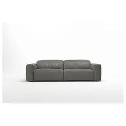 2,5-Sitzer Egoitaliano "Beverly, Designsofa mit erstklassigem Sitzkomfort und tollen Details" Sofas Gr. B/H/T: 242cm x 95cm x 109cm, Luxus-Microfaser Lederoptik, grau (steingrau) Breite 242 cm, verstellbare Kopfteile